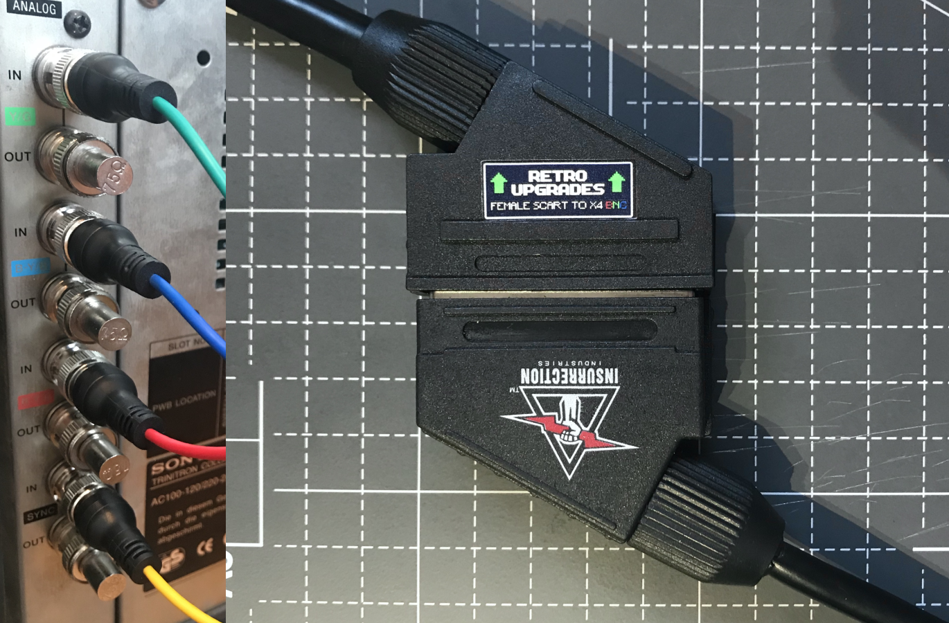 Female SCART to BNC adapter cable - Retro Upgrades