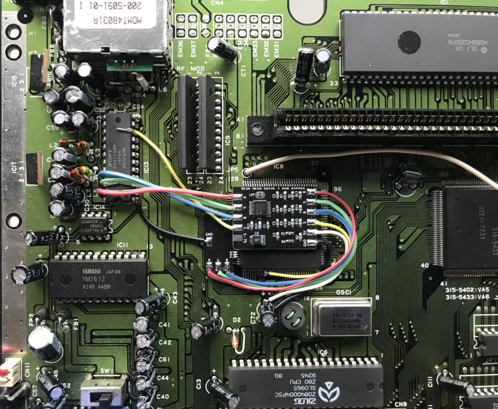 Sega Mega Drive/Genesis Model 1 THS7374 RGB Bypass - Retro Upgrades