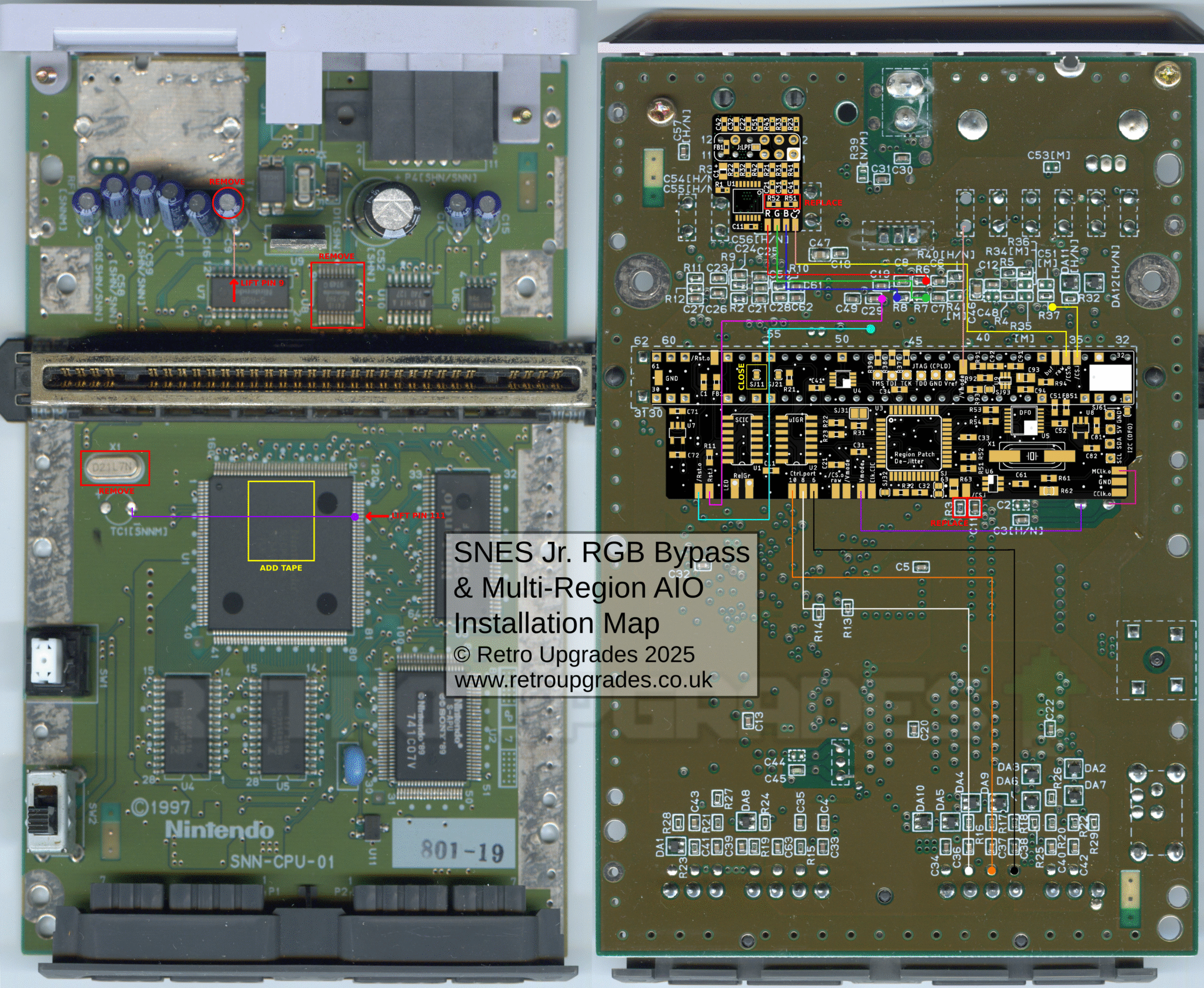 Super Nintendo Jr. (SNN-CPU-01) SNES RGB + SNES AIO (SuperCIC, uIGR ...