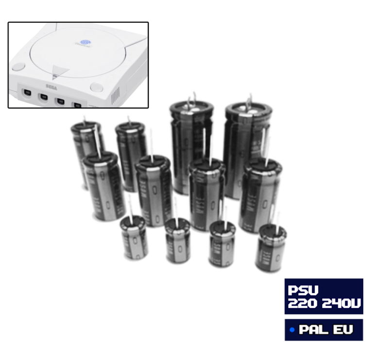 Sega Dreamcast 220-240v PSU Capacitor Kit - Retro Upgrades
