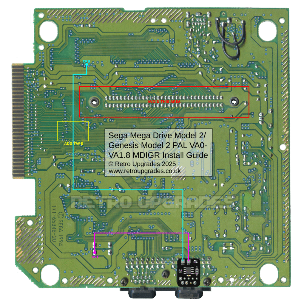 Sega Mega Drive Model 2 In-Game Reset (IGR) Kit Installation Guide - Retro Upgrades